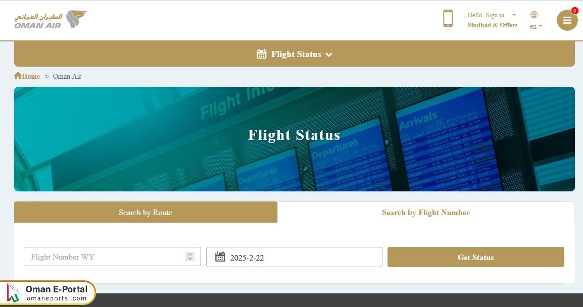 Oman Air Flight Status Online - Oman E-Portal
