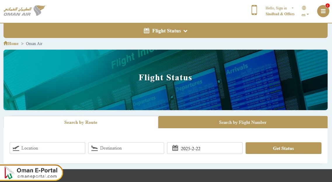 Oman Air Flight Status Online - Oman E-Portal